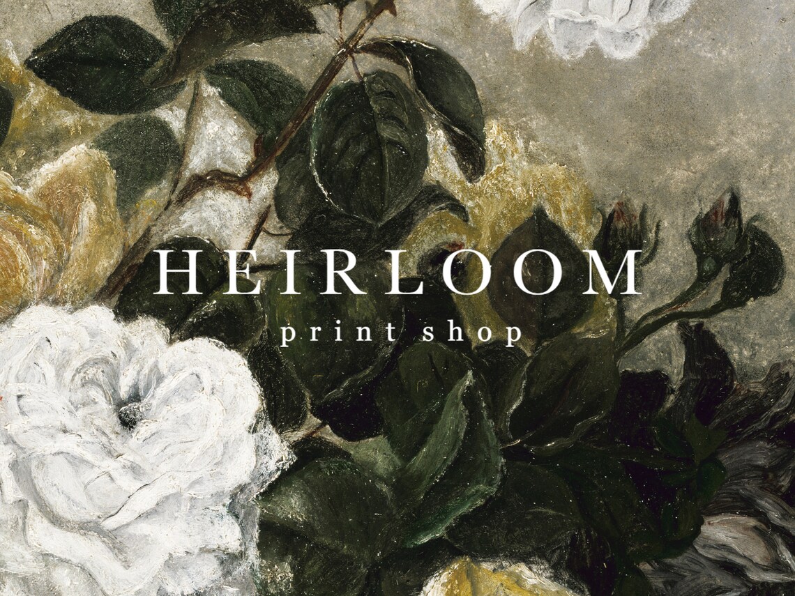 White Rose PRINTABLE Vintage Digital Print Yellow Flower | Etsy