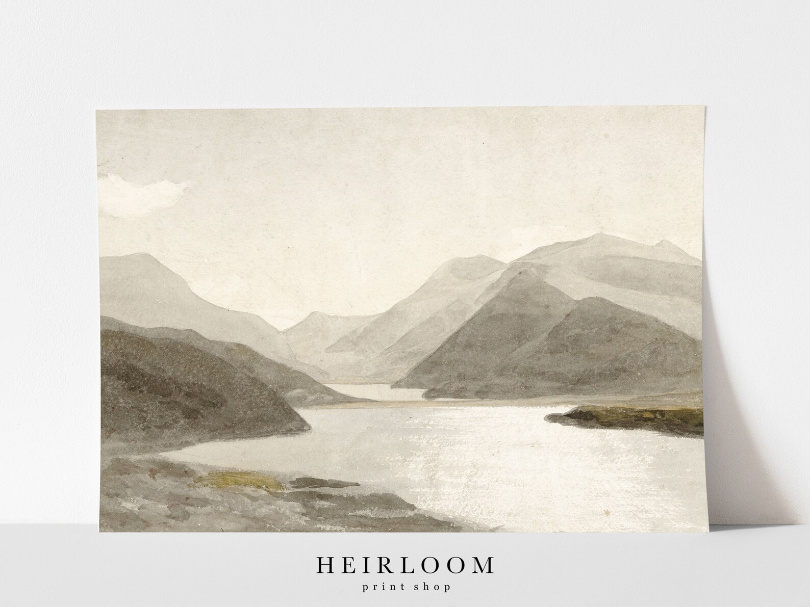 Minimalist Print Lake Art Watercolor Physical Prints - Etsy