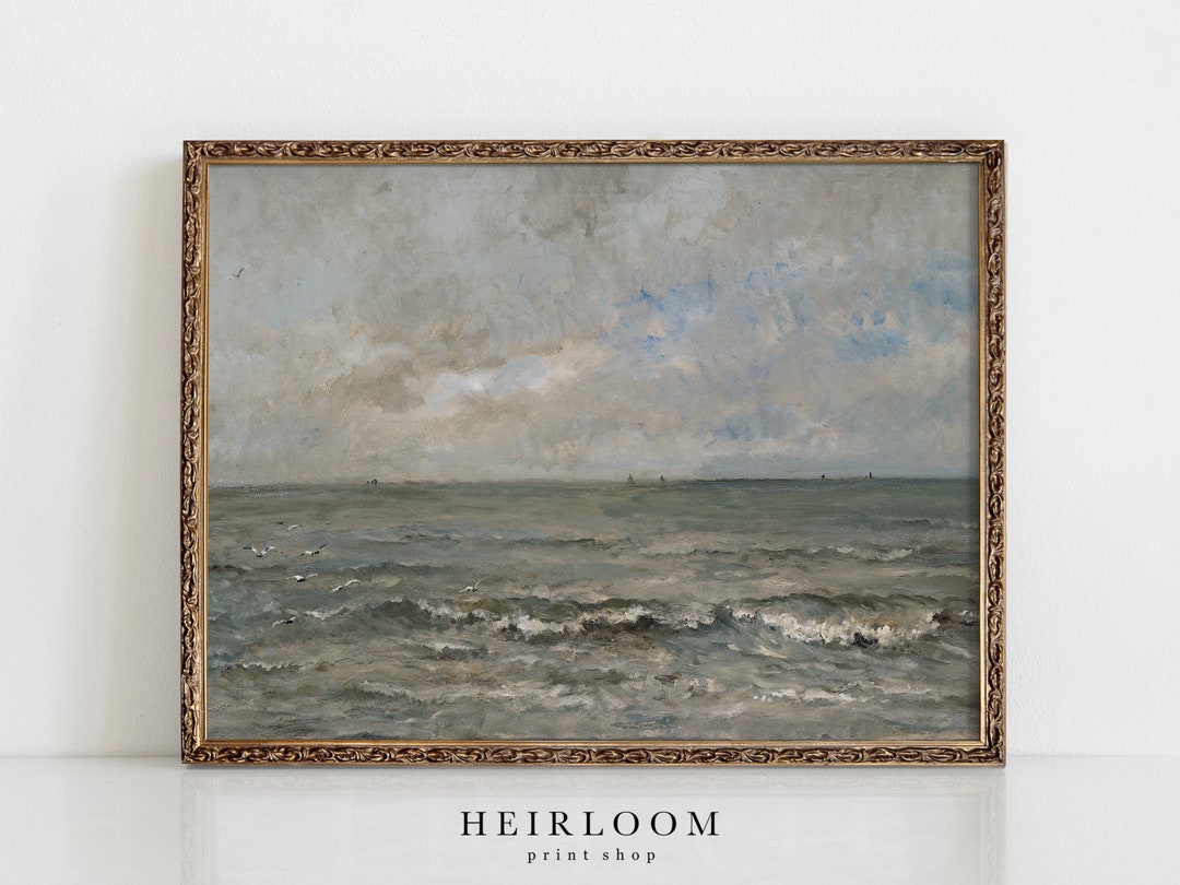 Vintage Sea Print | Ocean Painting | Seascape ART PRINT | Seaway - Etsy