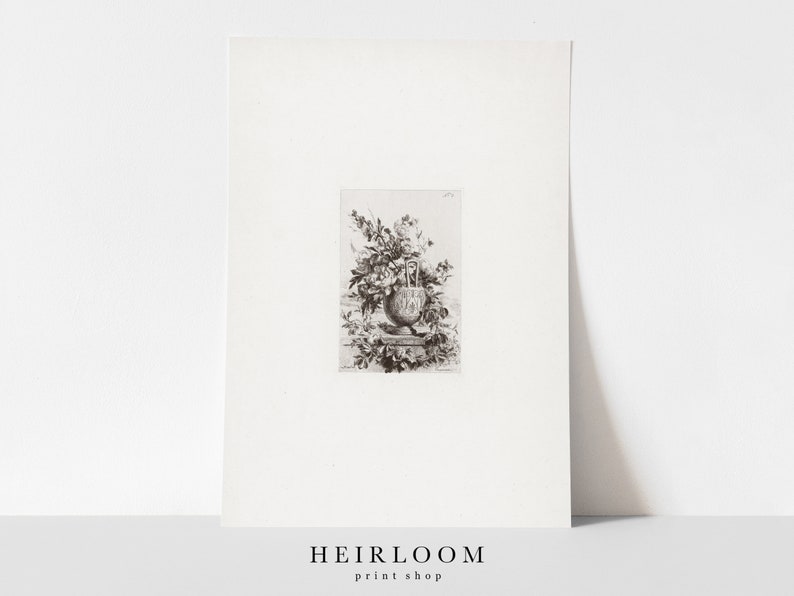 Vase Flower Art Flower Etching Print Etching Flower - Etsy