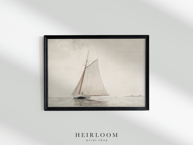 Sail Boat Watercolor Print | FINE ART PRINTS | Coastal Sailboat ...
