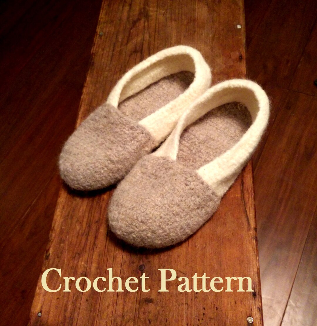 Cozy Nights Felted Slippers CROCHET PATERN (adult Sizes Small to Large ...