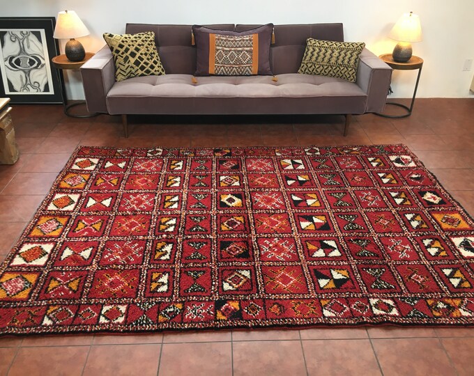 6x9 Red Moroccan Rug Carpet Berber Tribal Morocco Zemmour Zaer - Etsy