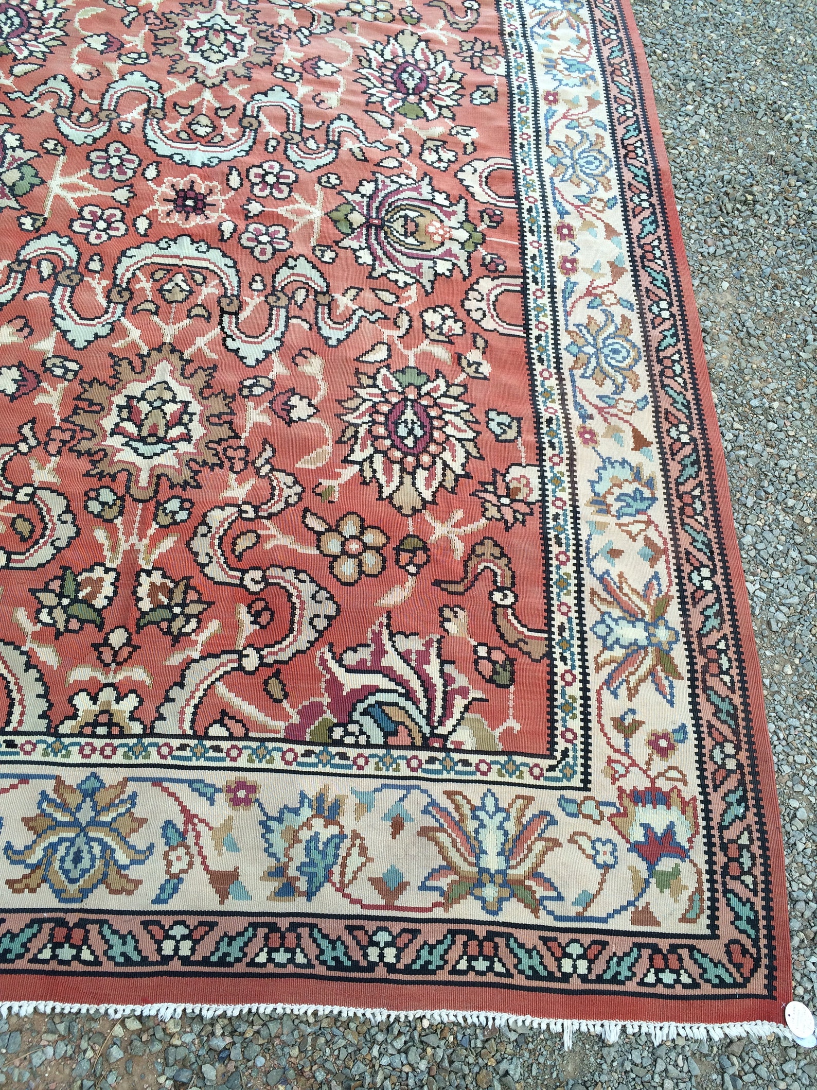 7x10 Muted Salmon Rug Balkan Balkans Romanian Kilim Large Room Size ...