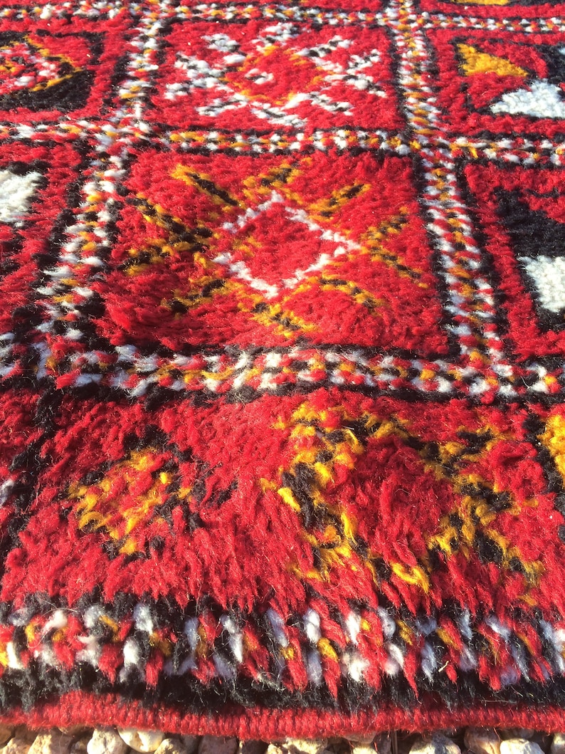 6x9 red Moroccan rug carpet Berber tribal Morocco Beni Ouarain | Etsy
