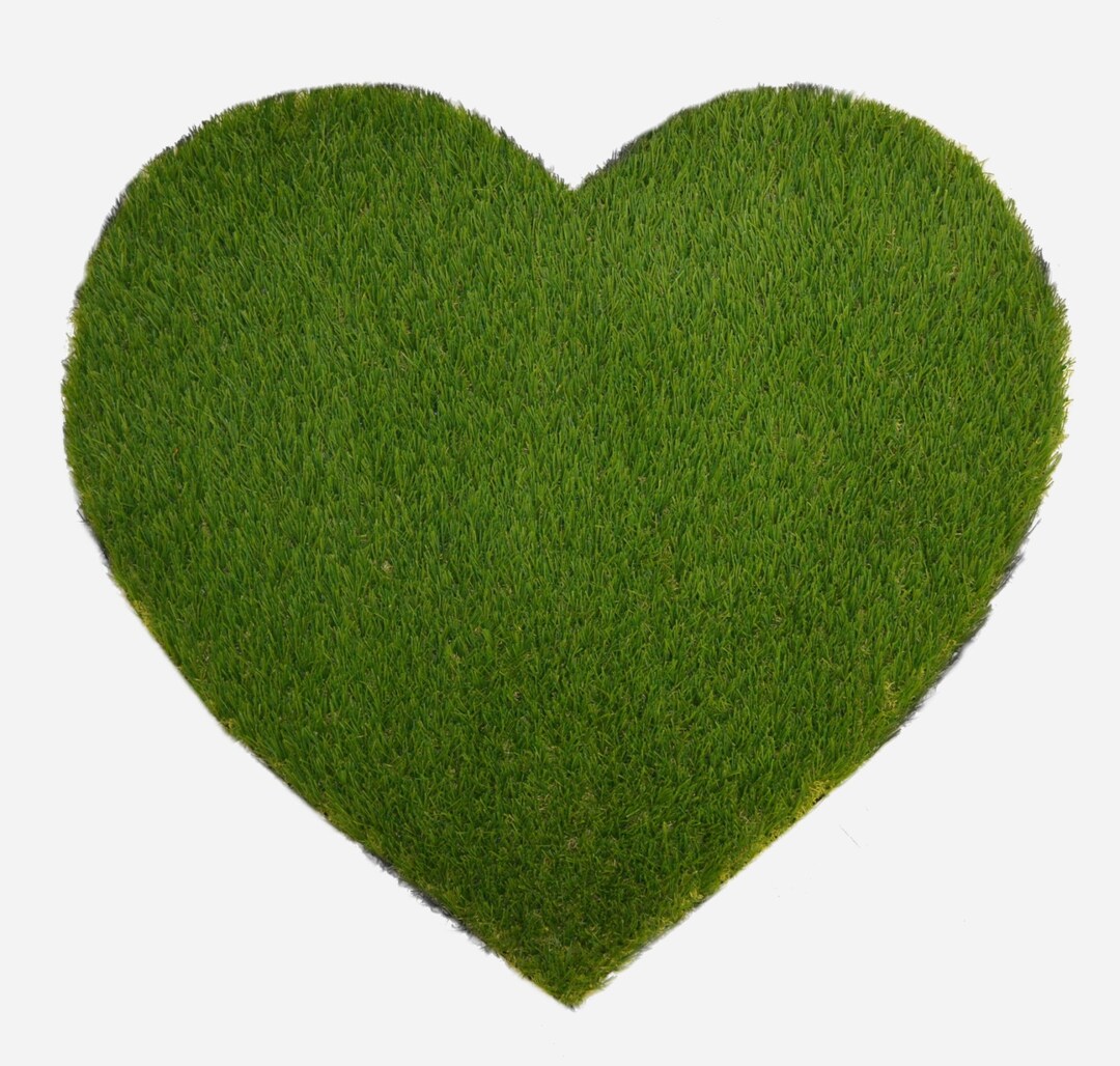 Heart Synthetic Grass Doormat | Rug | Wall Art Decor - Etsy