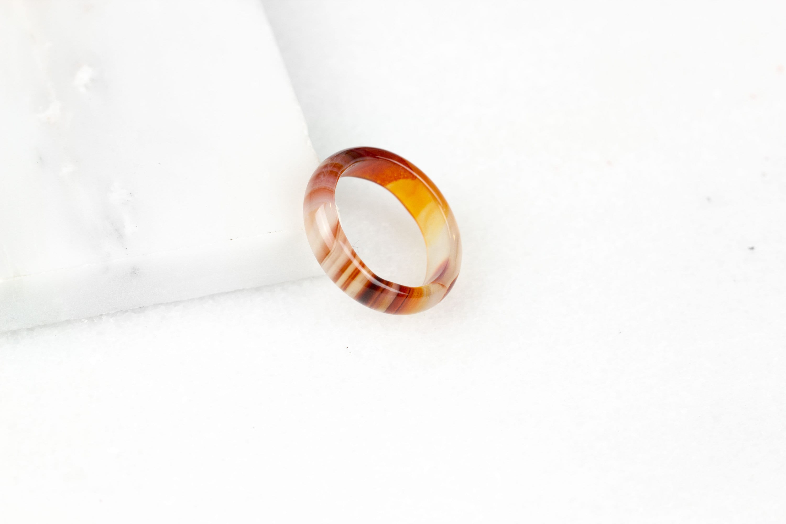 Banded Agate Ring Carved Stone Ring Solid Agate Ring Agate - Etsy