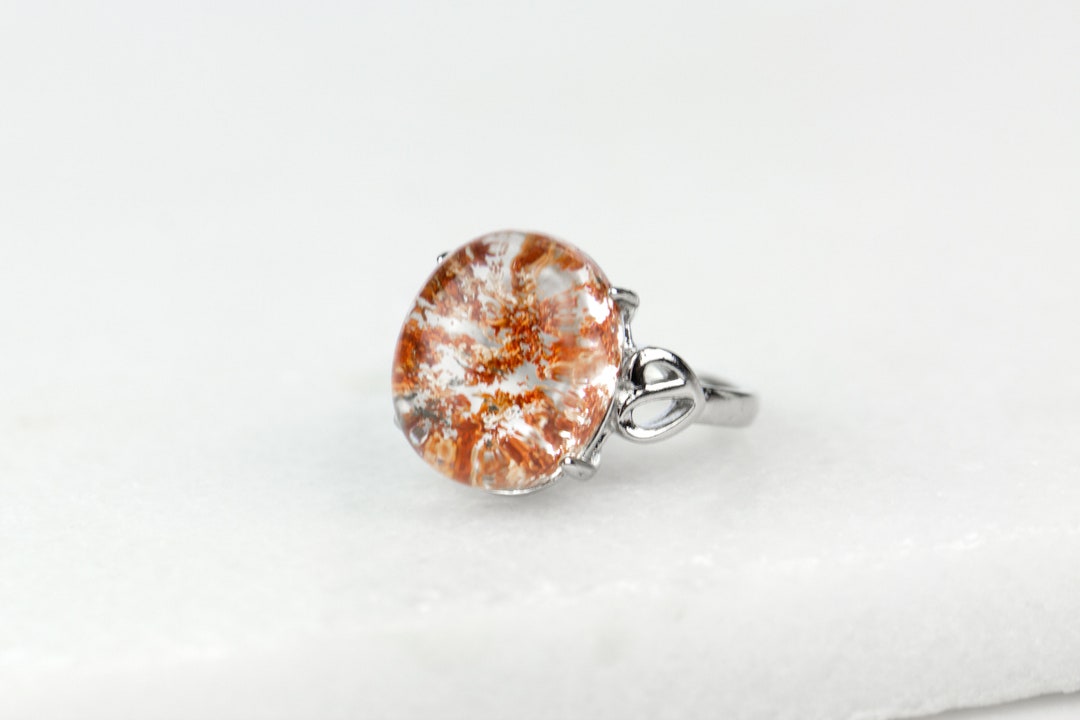 Lodolite Ring/ Garden Quartz Ring/ Red Quartz Ring/ Strawberry Quartz ...