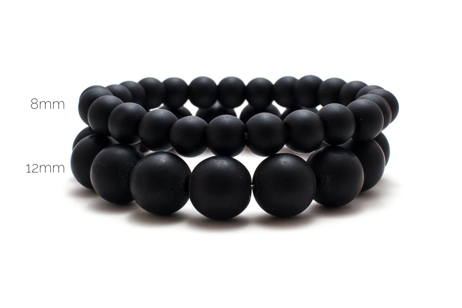 Matte Onyx Bracelet/ Black Onyx Bracelet/ Matte Stone Bracelet/ Matte ...