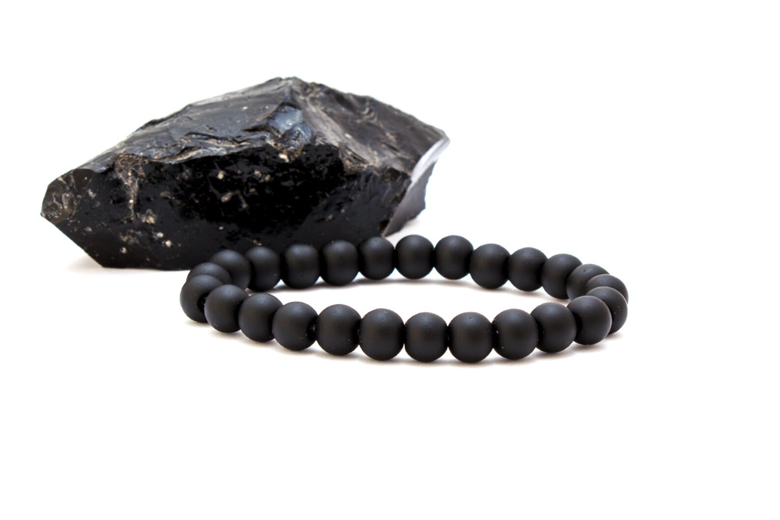 Matte Onyx Bracelet/ Black Onyx Bracelet/ Matte Stone Bracelet/ Matte ...