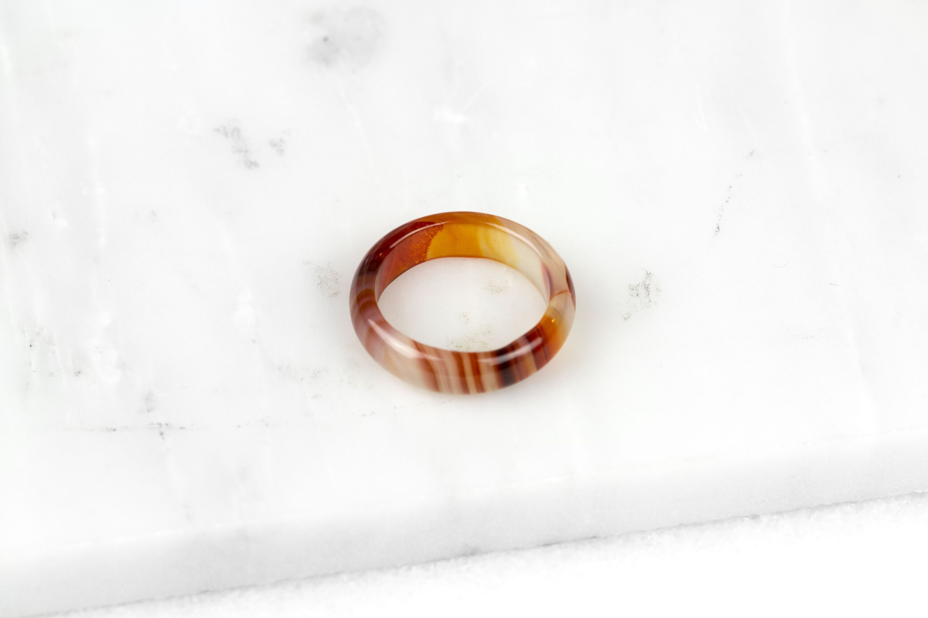 Banded Agate Ring Carved Stone Ring Solid Agate Ring Agate - Etsy