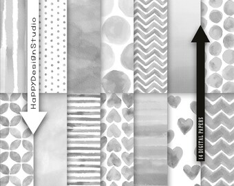 Grey Digital Paper | Etsy