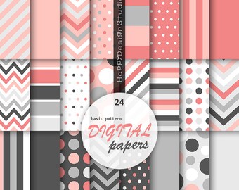 Coral Gray Grey | Etsy