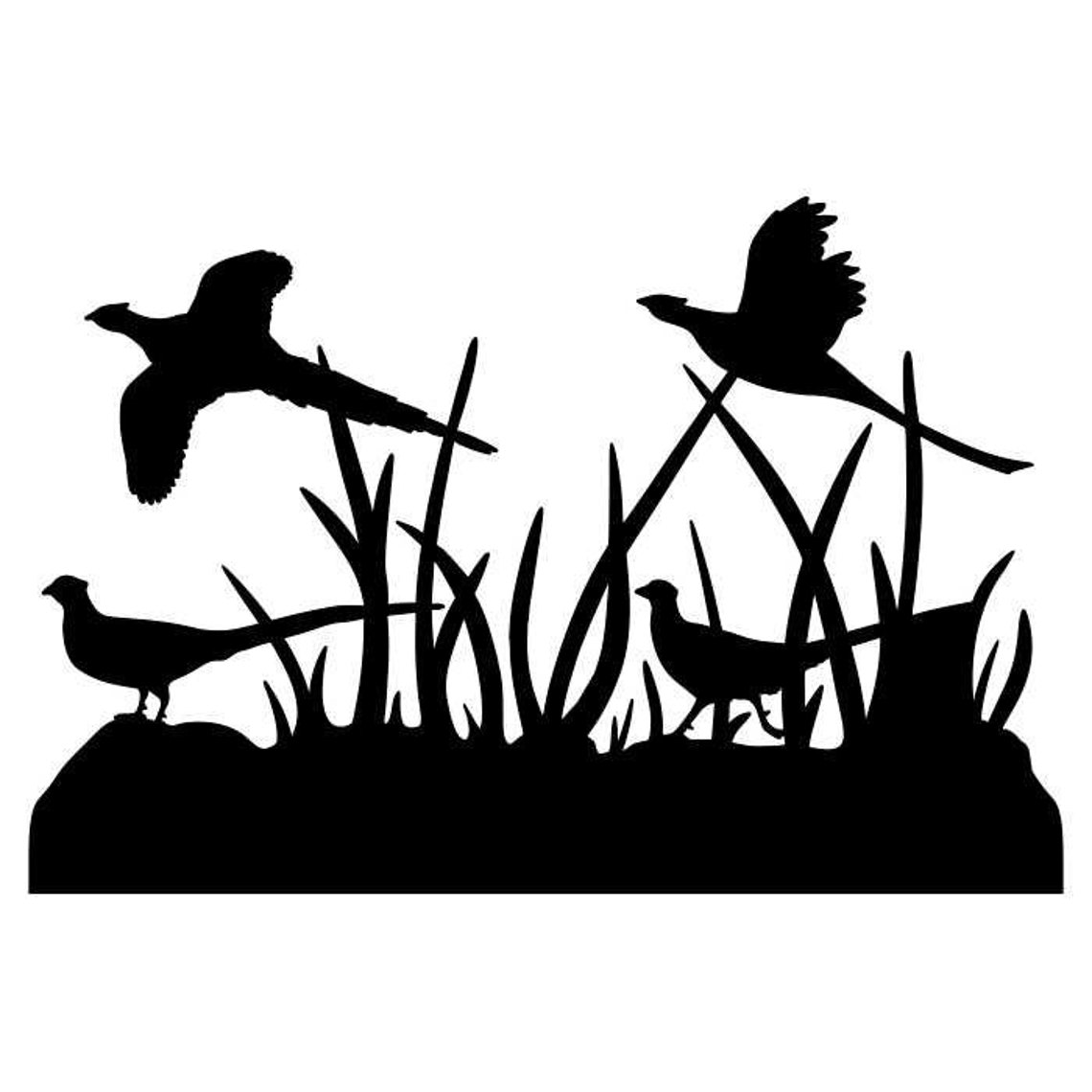 Pheasant Clipart Silhouettes Scene Eps Dxf Pdf Png Svg Ai - Etsy