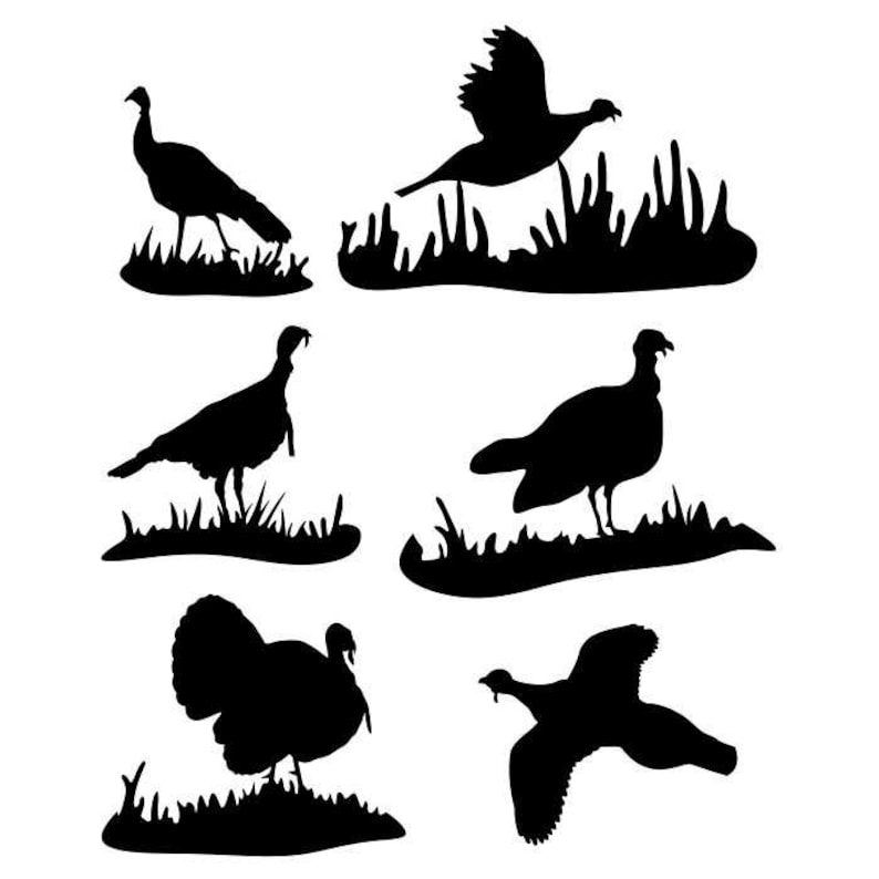 Turkey Clipart Silhouettes, Eps Dxf Pdf Png Svg Files - Plasma - CNC - Etsy