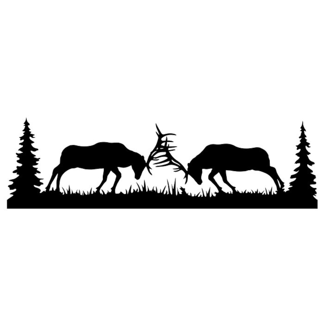 Elk Clipart Silhouettes Scene, Eps Dxf Pdf Png Svg Ai Files - Plasma ...