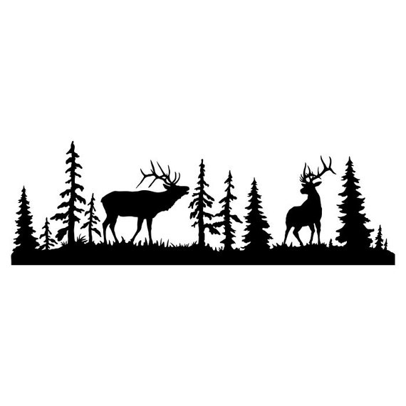 Elk Clipart Silhouettes Scene Eps Dxf Pdf Png Svg Ai Files - Etsy