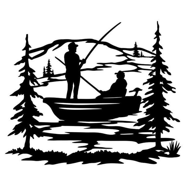 Bass Fishing Scene Dxf - Etsy