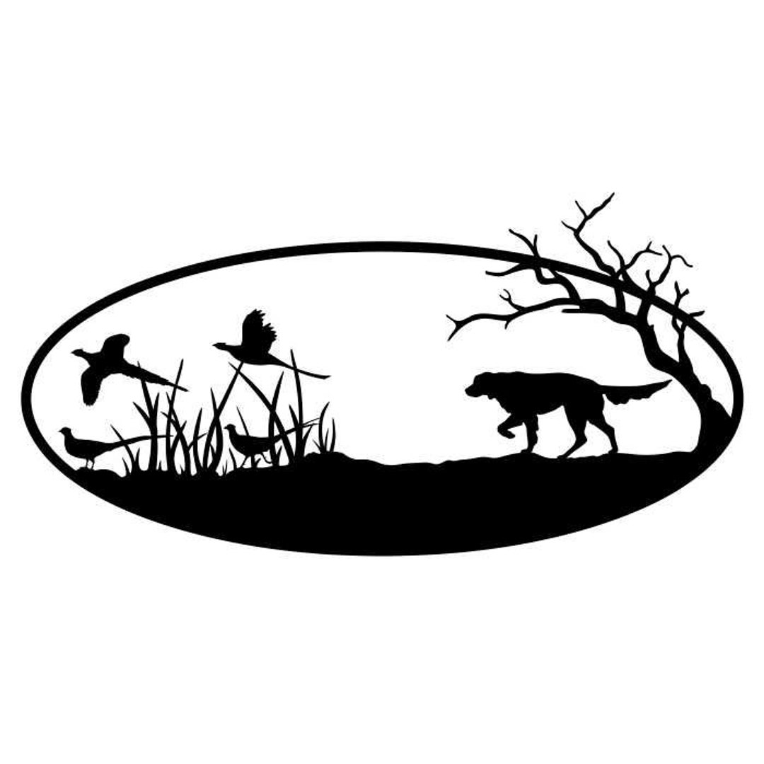 Dog Pheasant Hunting Clipart Silhouettes Scene, Eps Dxf Pdf Png Svg Ai ...