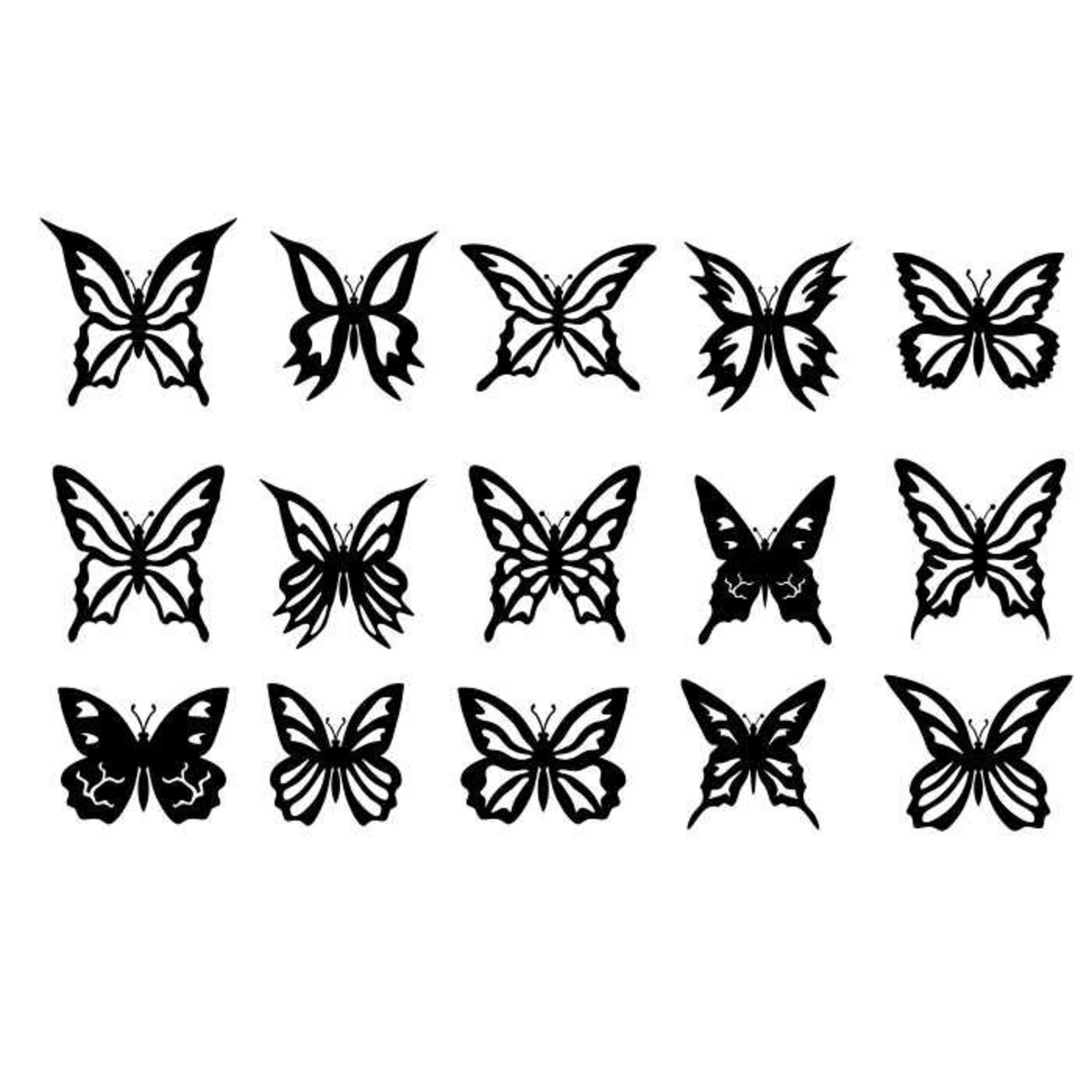 Butterflies, Butterfly Clipart Silhouettes, Eps Dxf Pdf Png Svg Ai ...