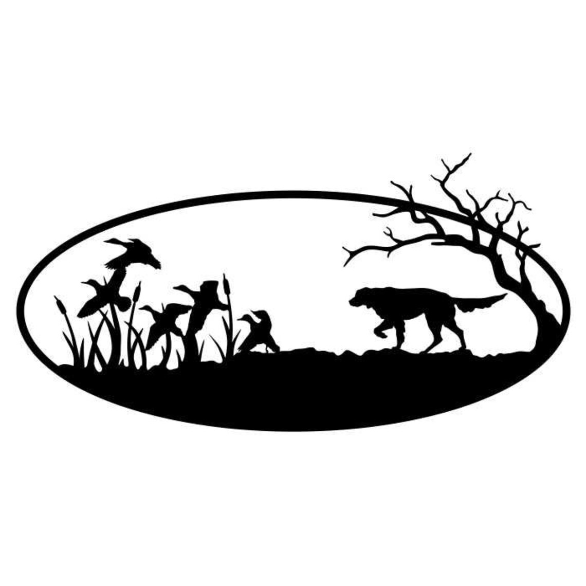 Dog Duck Hunting Clipart Silhouettes Scene, Eps Dxf Pdf Png Svg Ai ...