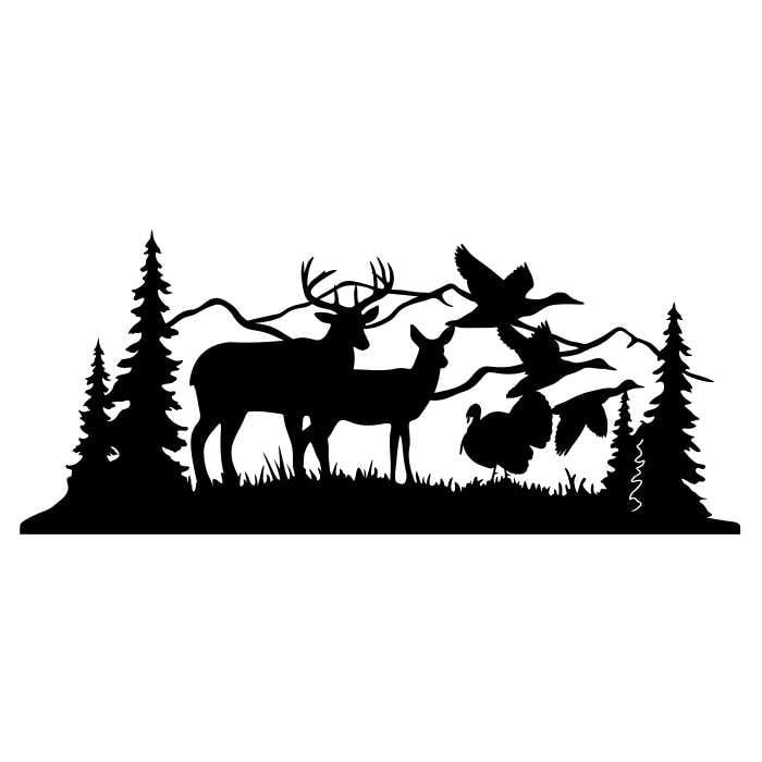 Deer Buck Turkey Duck Clipart Silhouettes Scene, Eps Dxf Pdf Png Svg Ai ...