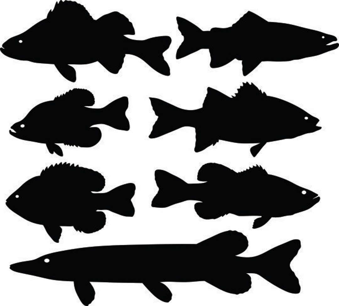Fish Clipart Silhouettes, Eps Dxf Pdf Png Svg Files - Plasma - CNC - Etsy