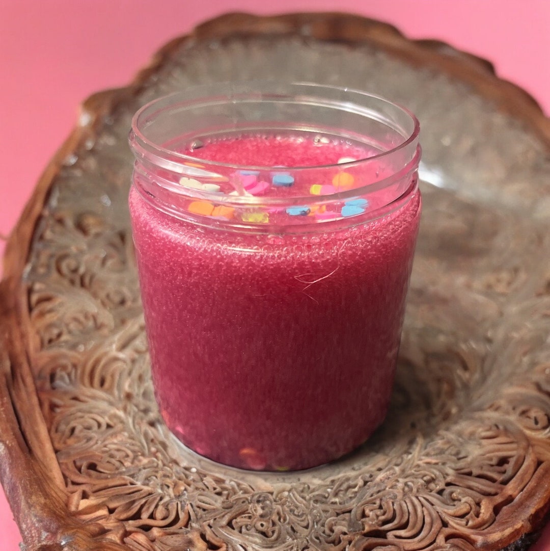 6 Oz Homemade Pink Shimmer Slime/ Strawberry Scented With Confetti ...