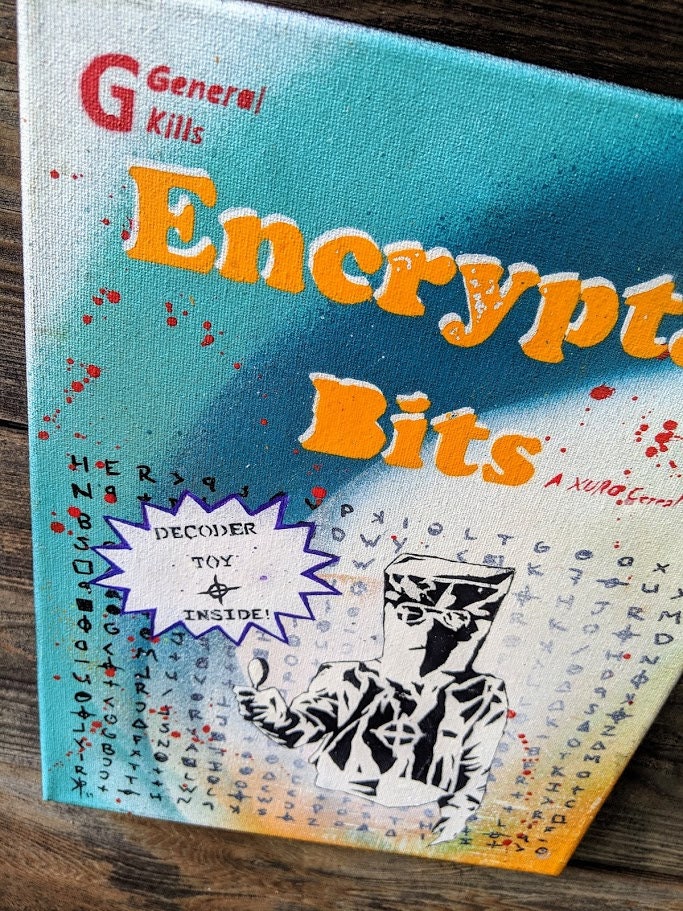 Encrypta-Bits Cereal box themed Spray Paint Art | Etsy