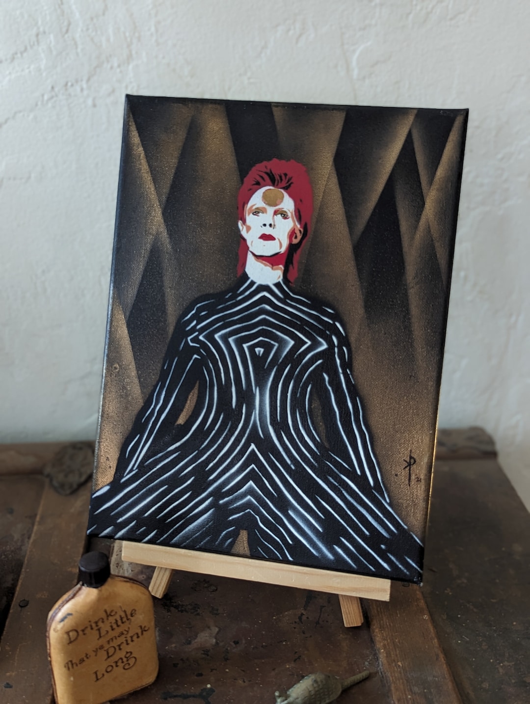 David Bowie Ziggy Stardust 9x12 Original Stencil and Spray Paint Art ...