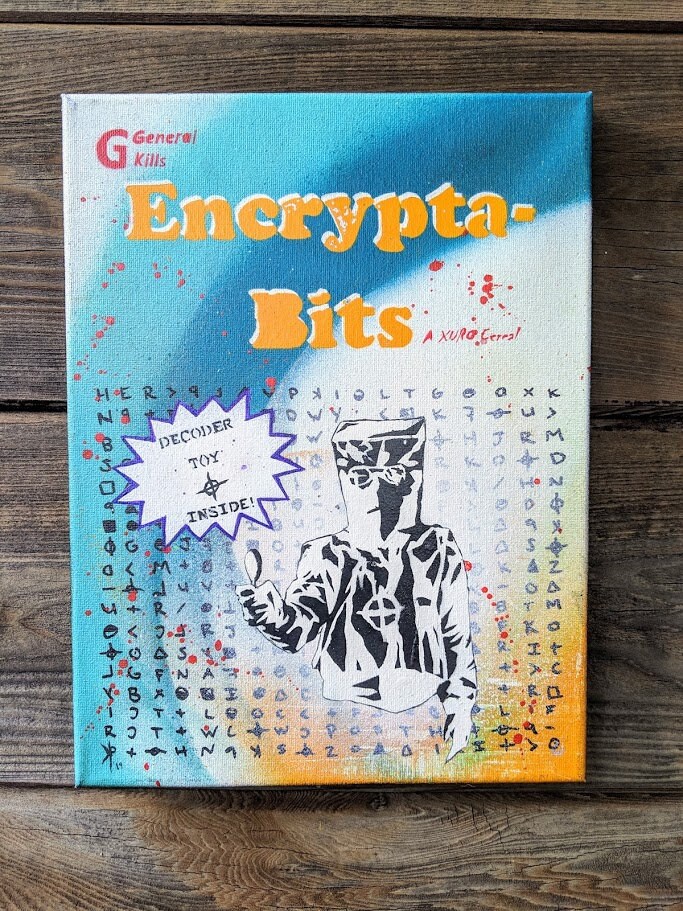 Encrypta-Bits Cereal box themed Spray Paint Art | Etsy