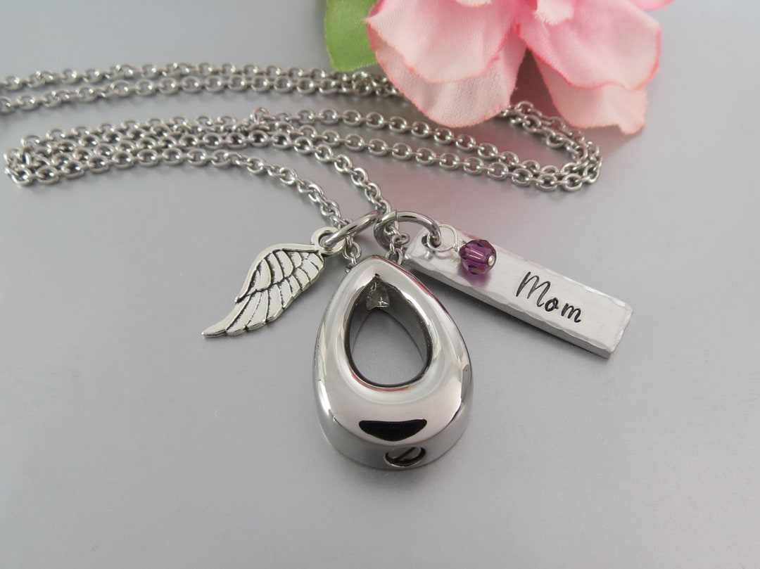 Cremation Urn Necklace. Personalized Hand Stamped Tag With - Etsy