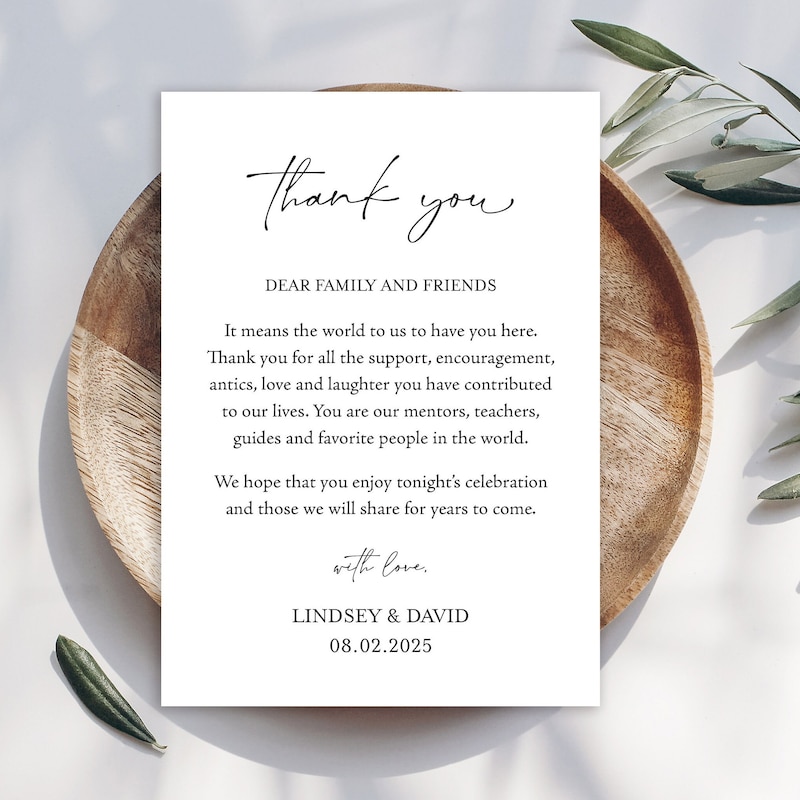 Reception Thank You - Etsy