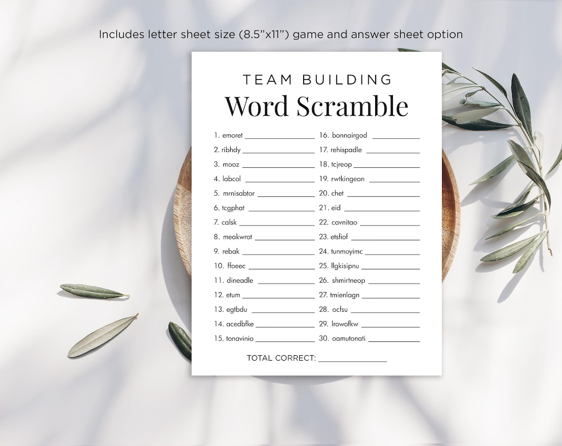 Digital Team Building Office Word Scramble Game - Instant Download - Etsy