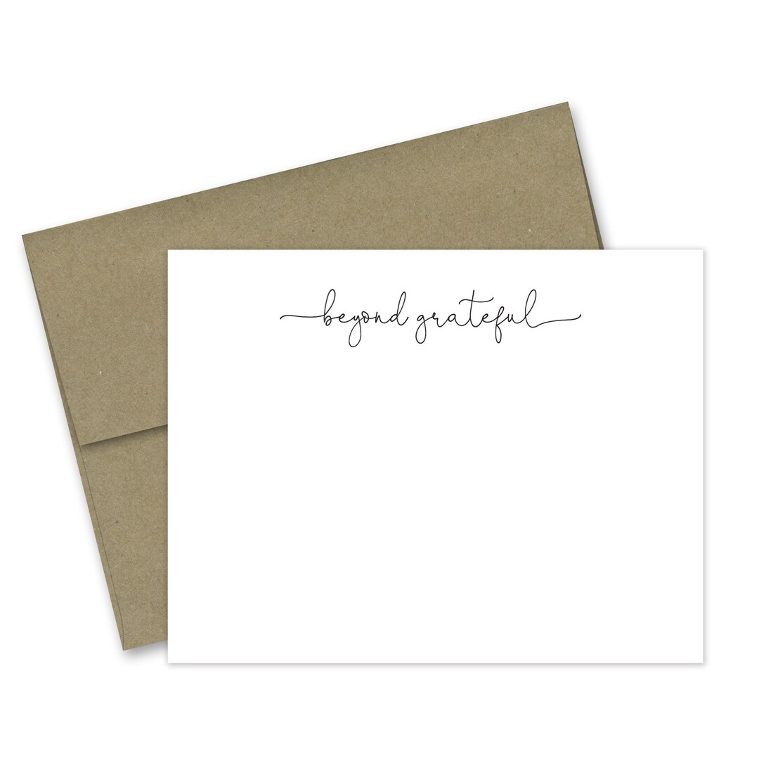 Flat Thank You Cards, Personalized Stationary Card and Envelopes ...