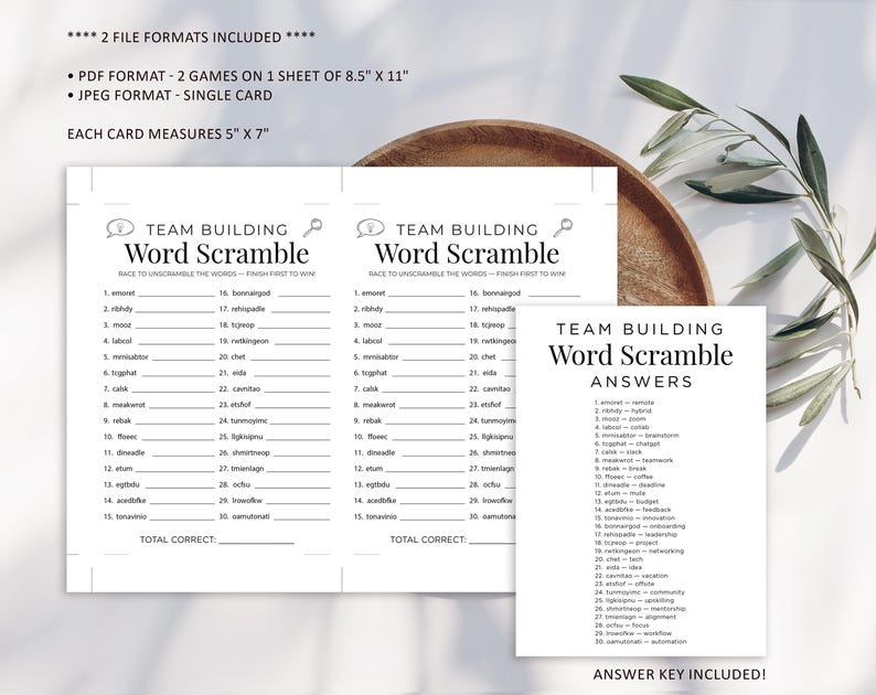 Digital Team Building Office Word Scramble Game - Instant Download - Etsy