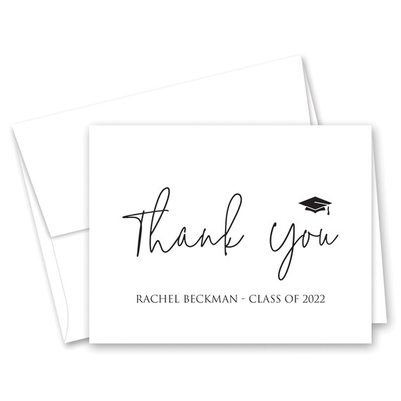 Personalized Graduation Thank You Cards Set of 12 With - Etsy