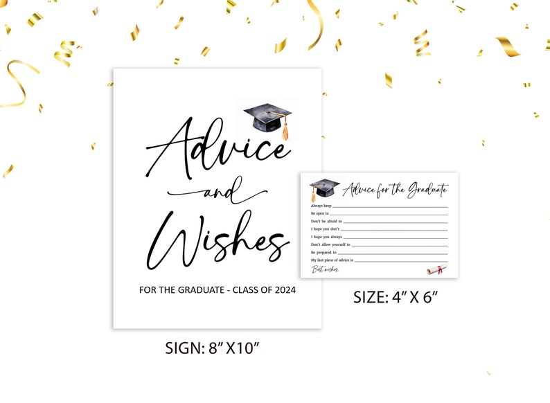Advice and Wishes for Graduates of the Class of 2025- Editable Digital ...