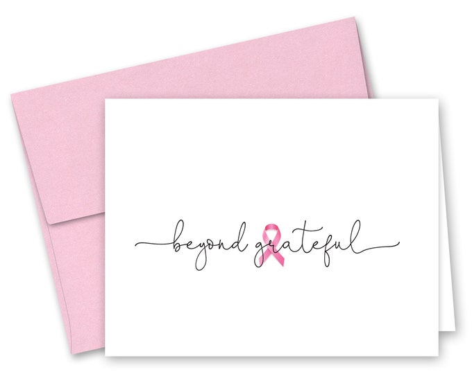 Cancer Note Cards Any Color Ribbon Cancer Support Thank You Notes ...