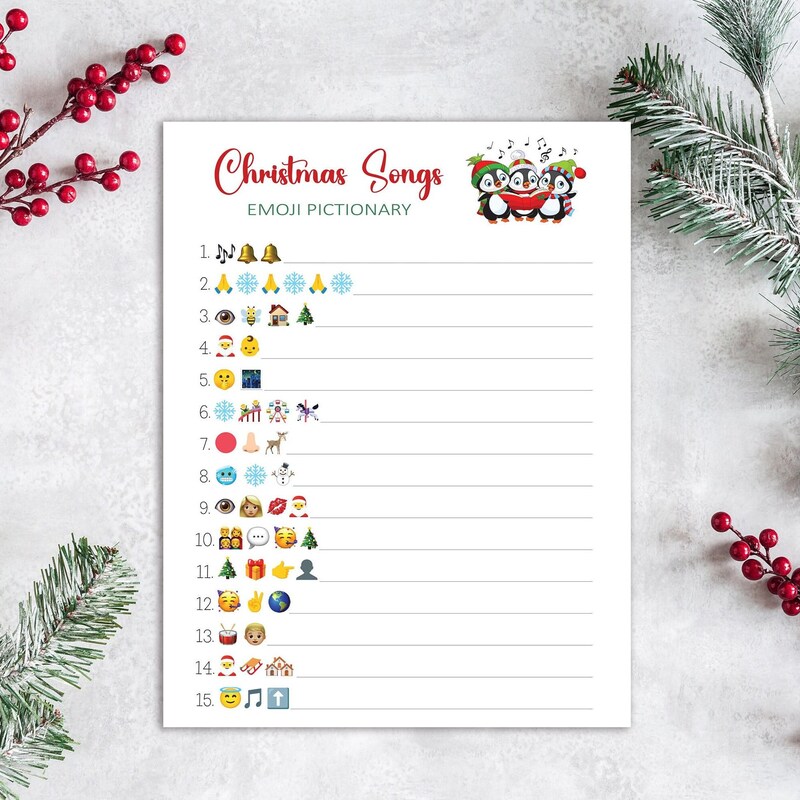 Christmas Song Emoji Game - Etsy
