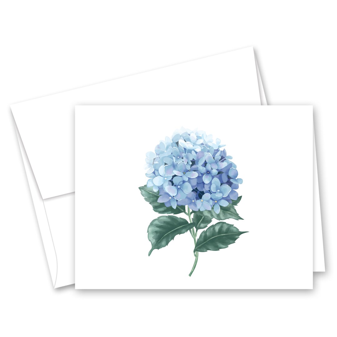 Blue Hydrangea Note Cards - Set of 12 With Envelopes - 242 - Etsy