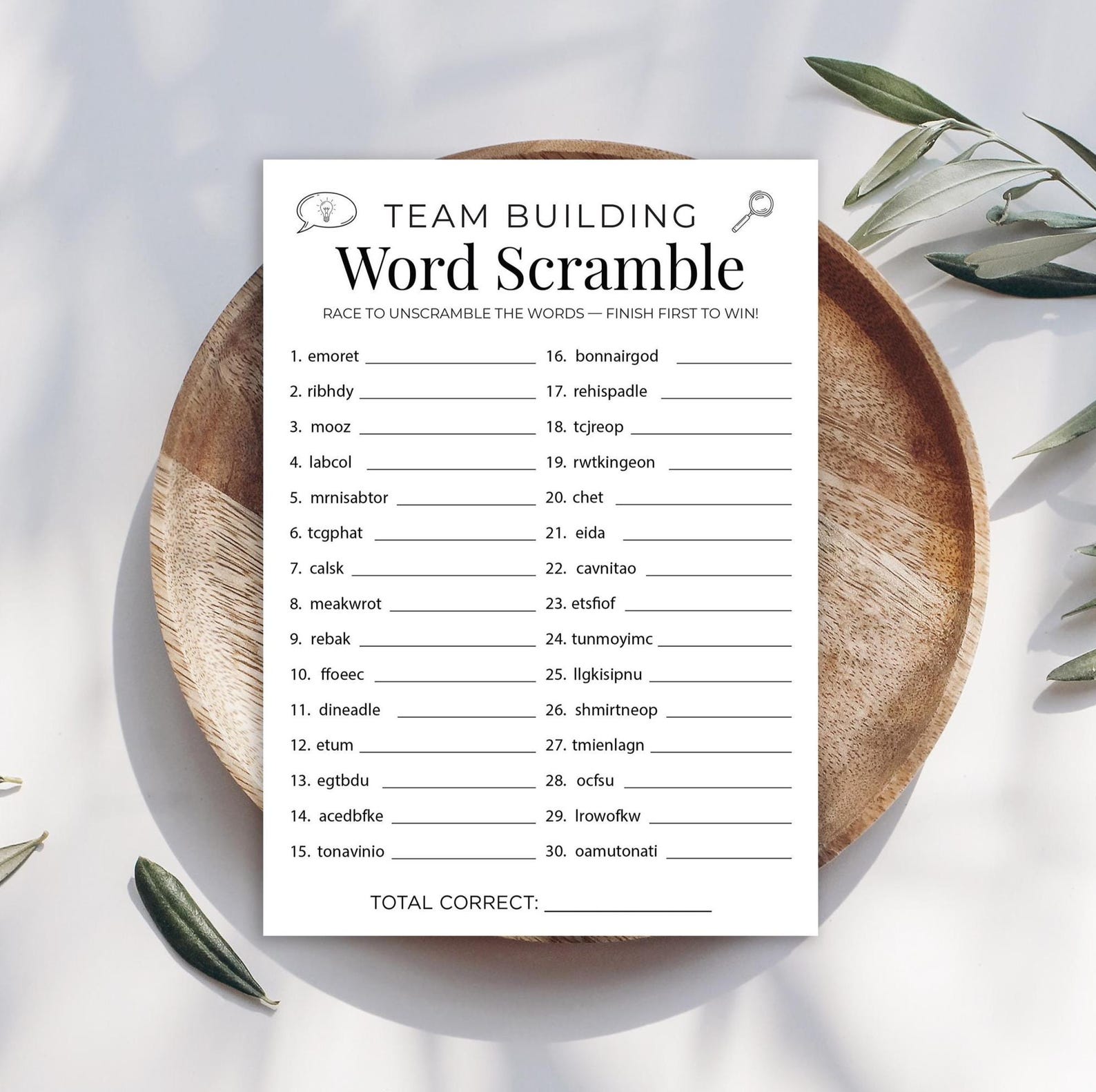 Digital Team Building Office Word Scramble Game - Instant Download - Etsy