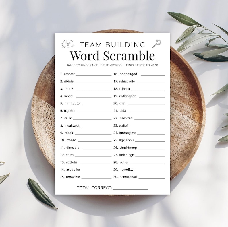 Digital Team Building Office Word Scramble Game - Instant Download - Etsy