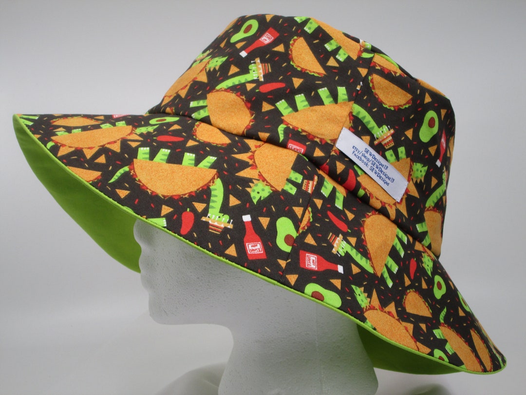 Bucket Hat 25 XX Large Hat, Tacosaurus, 2XL Reversible Hat, Hat for Big ...