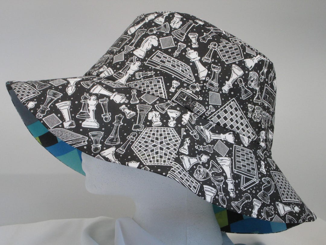 Bucket Hat 25" Xxlarge Hat, Chess, Chess Club, Chess Board, Geometric ...