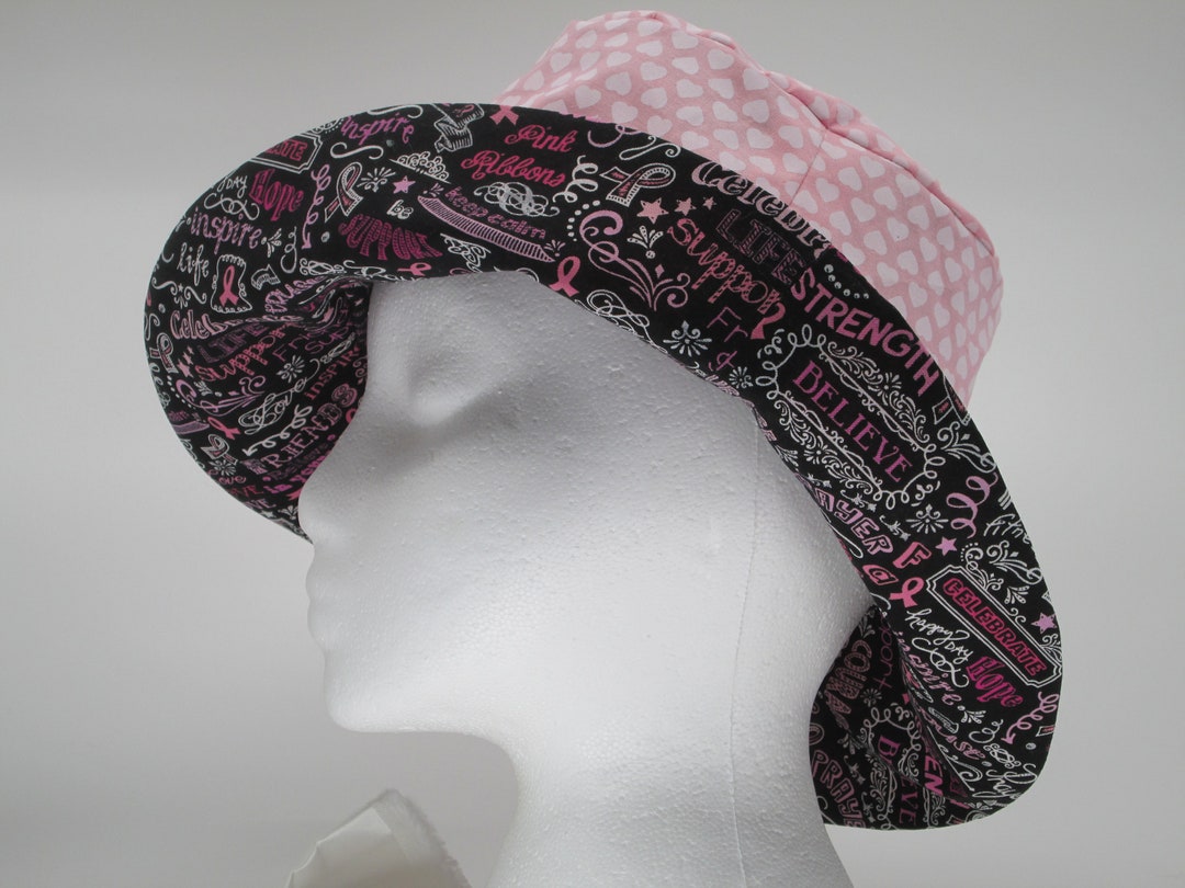 Bucket Hat 23" Large Hat, Breast Cancer Awareness, Motivational Hat ...