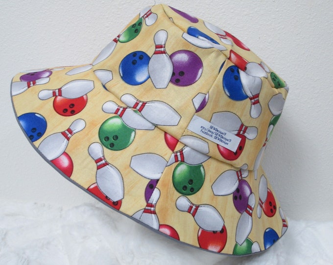 Bucket Hat 25" Xxlarge Bowling Hat, Bowling Balls, Bowling Pins, Gray ...