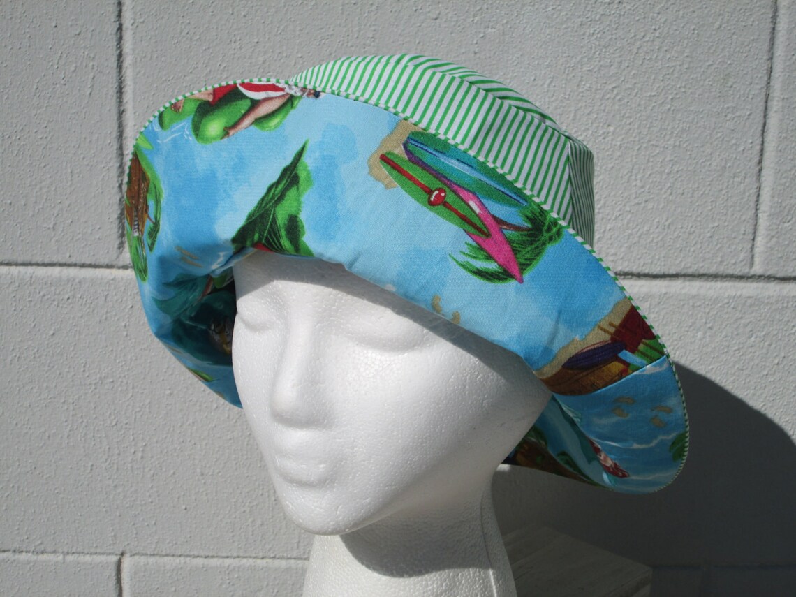 Bucket Hat 23 Large Christmas Santa Surfing the Waves - Etsy