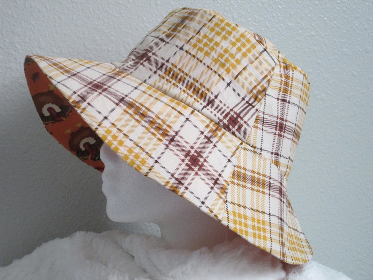 Bucket Hat 24" Xlarge Turkey Bucket Hat, Thanksgiving Hat, Reversible ...