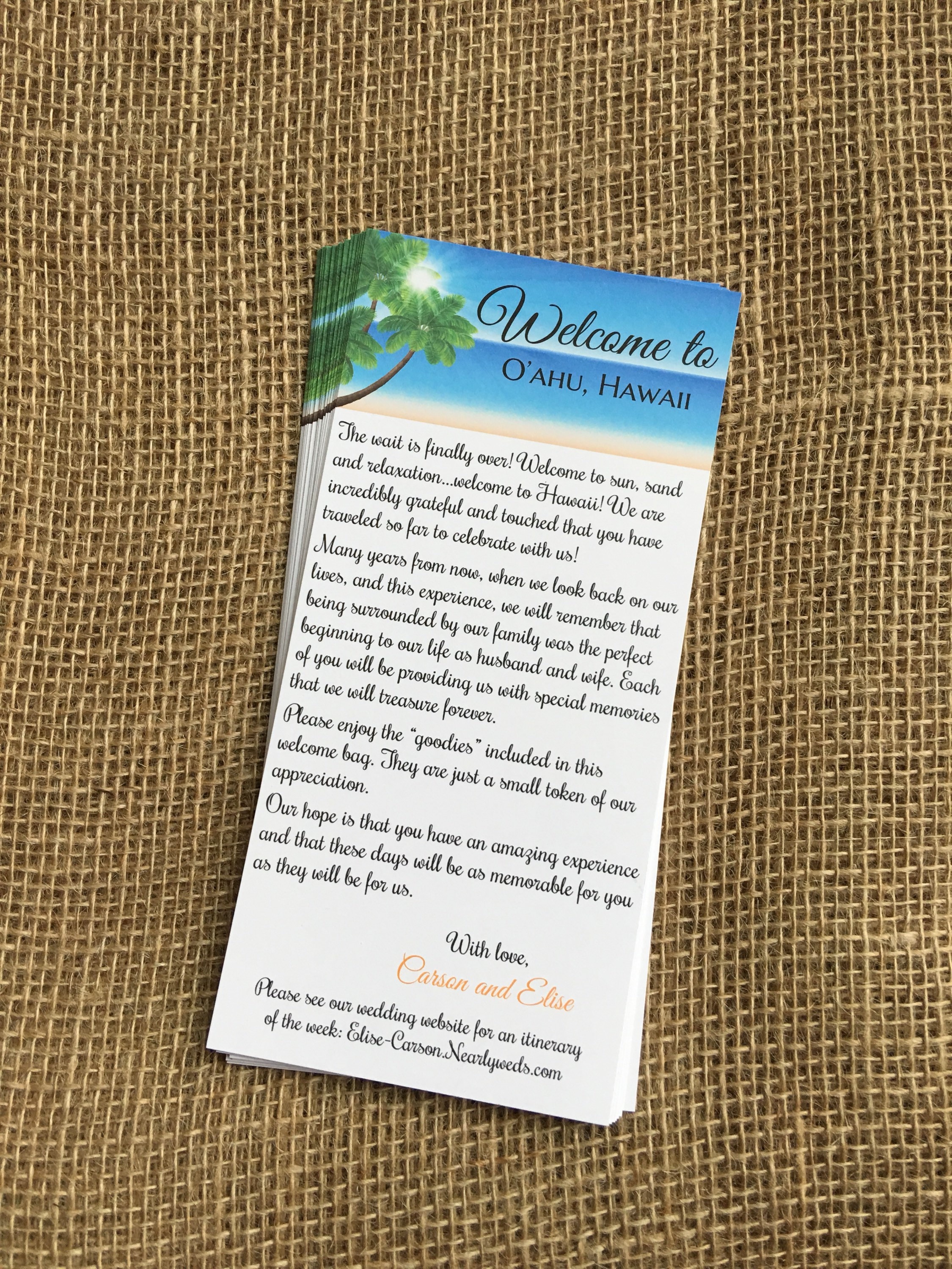 Destination Wedding Welcome Letter Beach Wedding Welcome | Etsy